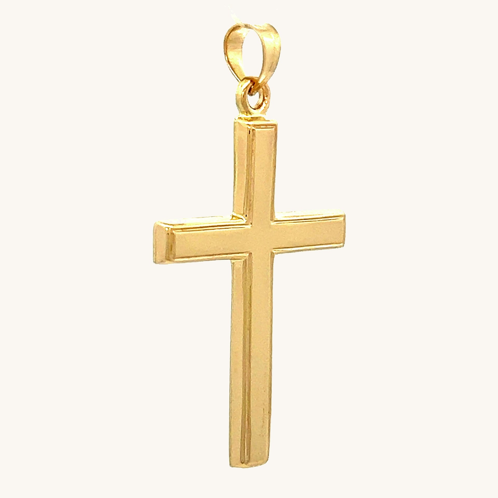14K GOLD PLAIN REVERSIBLE CROSS PENDANT | Cross + Crown
