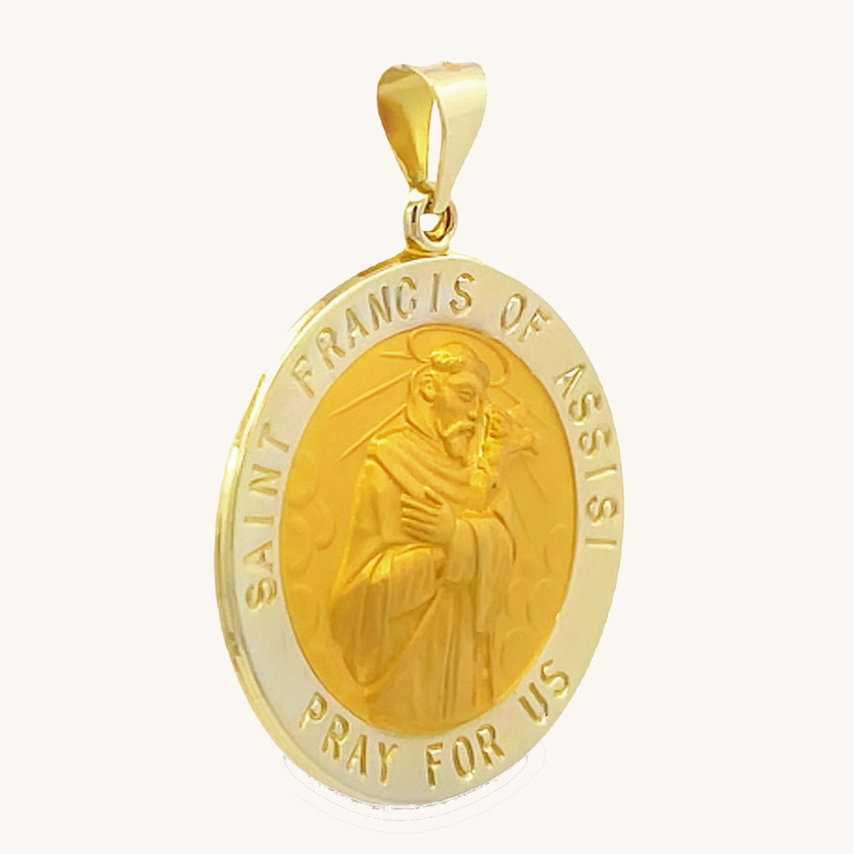 14K Gold Saint Francis of Assisi Medal Pendant | Religious Jewelry ...